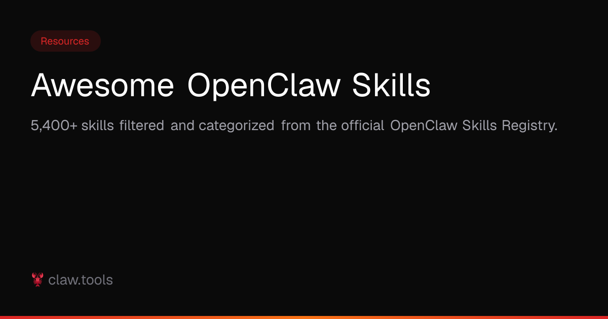 Awesome OpenClaw Skills — OpenClaw Skill | claw.tools